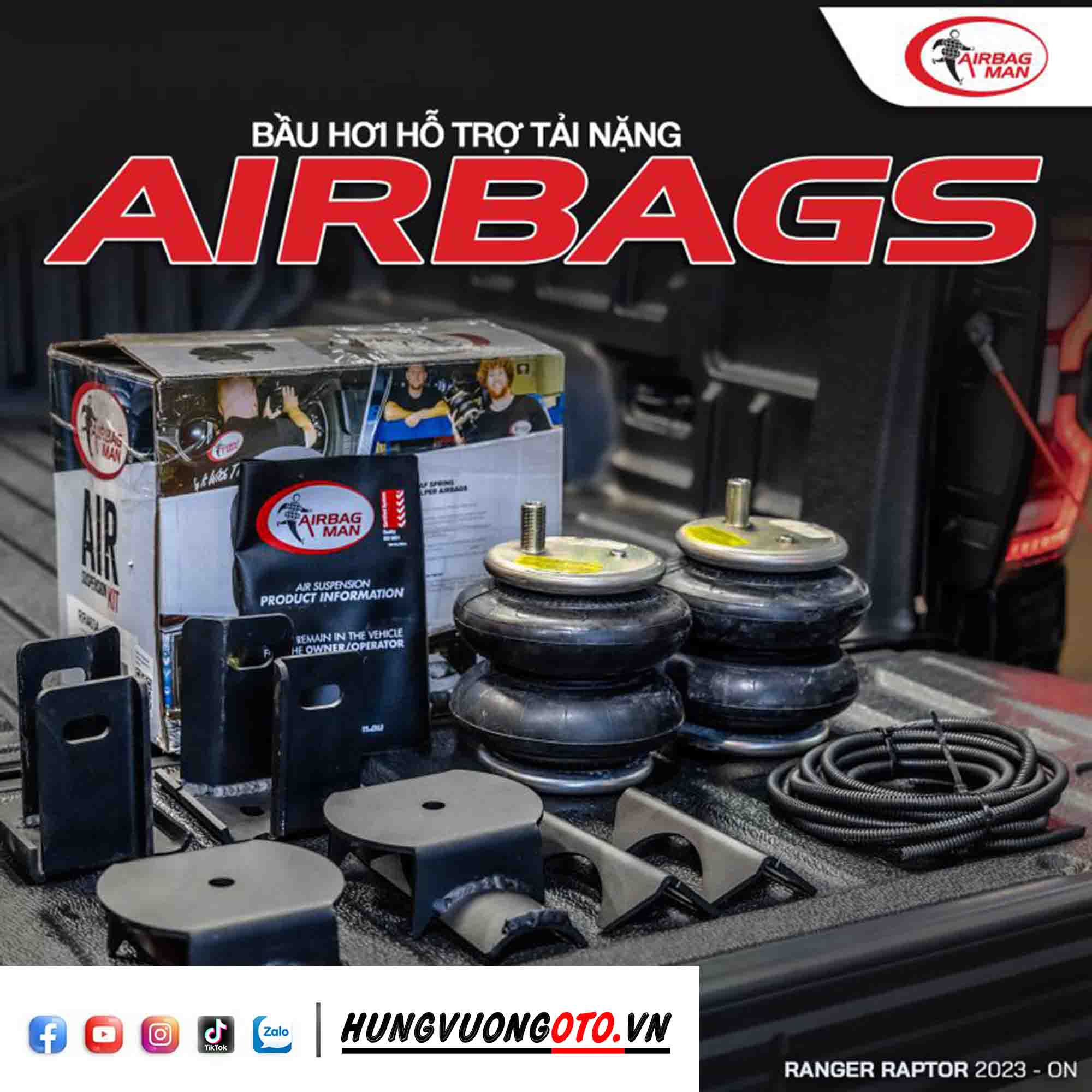 BẦU HƠI AIRBAG MAN CHO FORD RANGER RAPTOR NEXT-GEN 2023+
